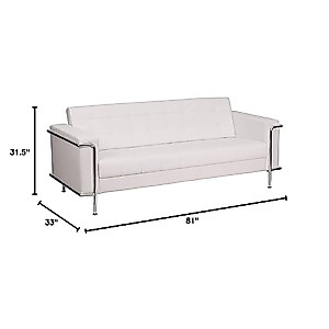 Signature Design by Ashley HERCULES Lesley Series Contemporary White LeatherSoft Sofa with Encasing Frame