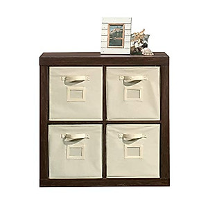 Sauder Stow-Away 4-Cube Organizer, Smoked Oak Finish