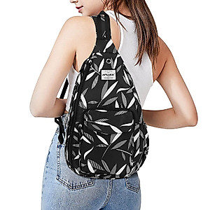 HAWEE Rope Sling Bag for Women Men Casual Cross Body Daypack Backpack Adjustable Strap with Side Pocket Anti-theft for Travel/Sport, Willow