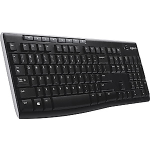 Logitech 920003051 K270 Wireless Keyboard, USB Unifying Receiver, Black