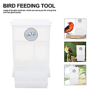ULTECHNOVO Automatic Bird Feeder, 2Pcs Bird Feeding Container Bird Creative Parrot Feed Box for Small and Medium Parrots and Birds Feeder for Small and Medium Parrots and Birds Feeder for