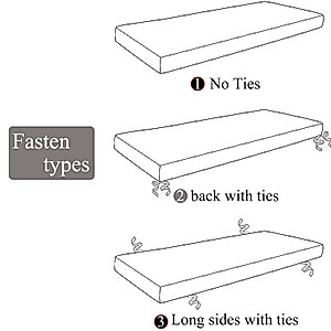 Custom Size Bench Cushion Cover Indoor Window Seat Cushions Non Slip Rectangle Kitchen Settee Pad Slipcovers (only Cover)