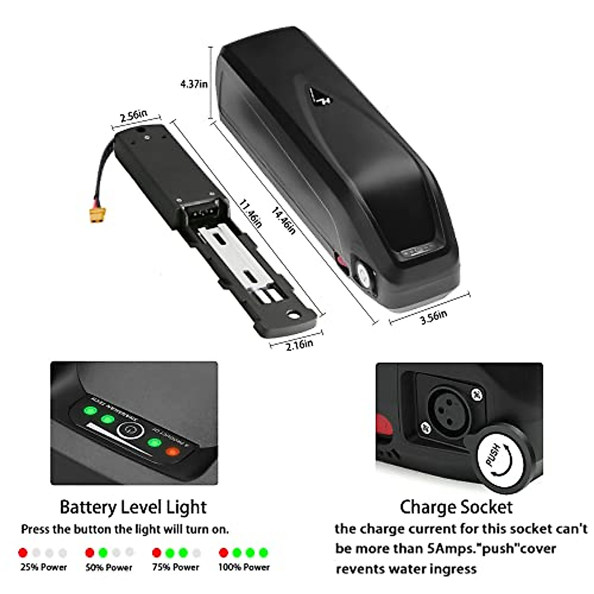 IASOBLI 48V Ebike Battery, 20Ah Electric Bicycle Lithium Samsung32E Cell Battery for Bafang AW Ebikeling Ancheer Voilamart and Other Motors from 0 to 1500W, with Base and Charger and Waterproof Cover