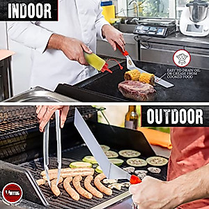 VirtuG Griddle Accessories Kit with Premium Roll-Up Bag for Blackstone and Camp Chef BBQ Accessories – Professional Spatula Accessories BBQ Grill Set – Stainless Steel Barbecue Tools for Camping