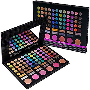 SHANY Festival Ready Palette - Highly Pigmented Blendable Eye shadows, Makeup Blush and Face powder Makeup Kit with 78 Colors - Makeup Palette