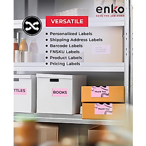 enKo [6 Rolls, 1800 Direct Thermal Labels] Pink Compatible for Colored Dymo Labels 30256 - Stickers Label (2-5/16 x 4") Use with Dymo, Rollo Thermal Printer as Shipping & Mailing Labels