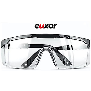 Euxor, (3 Pack) Safety Glasses Anti Fog & Shattered Proof, ANSI Z87.1 & EN 166 UV Resistant Protective Eyewear Safety Goggles, Wide Frame Eye Shield Goggles Scratch Resistant Best Eye Protection