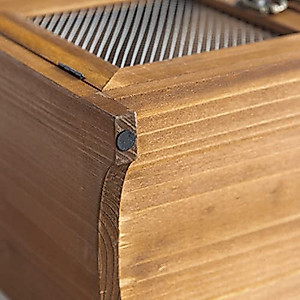 COLLECTIVE HOME - Storage Cabinet, Mini Countertop Cabinet, Wood Organizer for Kitchen Living Room Bedroom Bathroom Office with Magnetic Door, 14.5 x 6.5 x 10 (Brown)