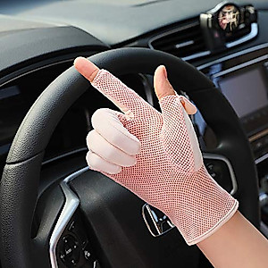 Greenery-GRE Summer UV Sun Protection Gloves for Women Fingerless Touchscreen Gloves UPF 50+ Full Finger Gloves for Driving Fishing Golf