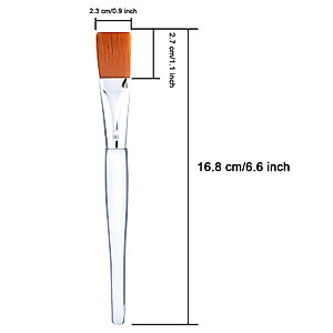 Facial Mask Brush Makeup Brushes Cosmetic Tools with Clear Plastic Handle, 5 Pack (Silver with Yellow Brush)