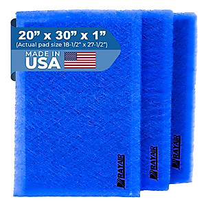 RAYAIR SUPPLY 20x30 Replacement Filter Pads Designed to Fit MicroPower Guard Air Cleaner 20x30 Refills (3 Pack) BLUE