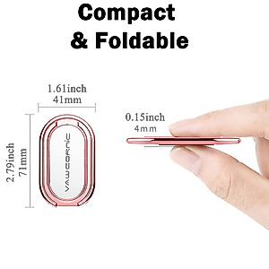 VAWcornic Phone Ring Holder Finger Kickstand, 540° Dual Direction Rotating Phone Grip for iPhone, Samsung, Huawei Smartphone, Tablet, Kindle, Switch Lite Compatible with Magnetic Car Mount