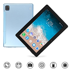 DAUZ WiFi Tablet, 4GLTE Smart Tablet 8 Inch Octa Core CPU 1920X1200 Resolution 8+20MP 8800mAh with Charging Cable for Studying for Recreation (Blue)