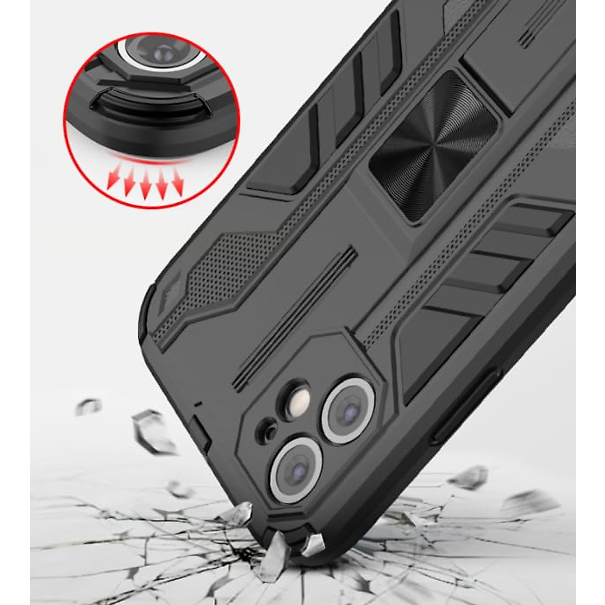 Compatible with Redmi K40 Gaming 5G Case,Shockproof Case Compatible with Xiaomi Redmi K40 Gaming 5G Case 2 in 1 Protective Cover Black