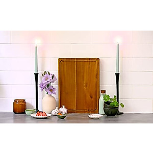 Viavel Large Acacia Wooden Cutting Board - Thick, Multipurpose & Reversible Wood Charcuterie Board for Chopping or Serving - 16 x 12 x 1.5 Inch - Deep Juice Grooves, Beautiful Gift !