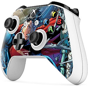 Skinit Decal Gaming Skin Compatible with Xbox One S Controller - Officially Licensed Warner Bros Comic Superman Design