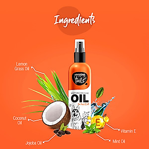 Wagging Tails 6-in-1 Soothing Oil 6.76 fl oz for Dogs | All Natural Ingredients Coconut Oil and Vitamin E Help Control Hair Fall & Improve Coat Shine and Softness