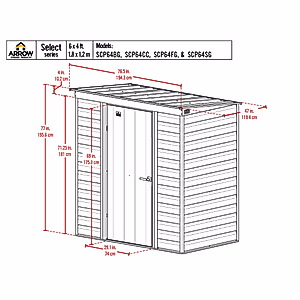 Arrow Sheds 6' x 4' Outdoor Steel Storage Shed, Blue