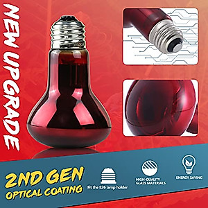 LUCKY HERP 50W Reptile Heat Lamp Bulbs 2 Pack, Reptiles & Amphibians Infrared Basking Spot Lamp, Heat Light Bulb for Turtle, Bearded Dragon, Lizard