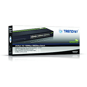 TRENDnet 24-Port 10/100 Mbps GREENnet Switch, 4.8Gbps Switching Capacity, Plug & Play, Metal, Rackmount, Lifetime Protection, TE100-S24g