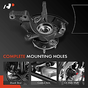 A-Premium 2 x Front Steering Knuckle & Wheel Bearing Hub Assembly Compatible with Ford Escape 05-12, Mazda Tribute 05-06/08-11, Mercury Mariner 05-11, w/5-Lug, Replace # 5L8Z3K185BA, 5L8Z3K186BA