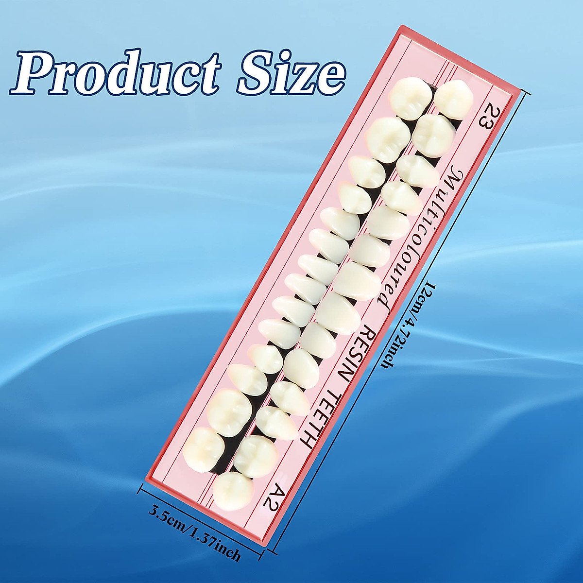 BBTO 6 Sets Acrylic Resin Fake Teeth artificial teeth Denture Replacement tooth prop Synthetic Resin Denture for Replacement, 112 Pieces, 23 A2
