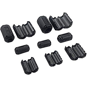 XShine (Pack of 20pcs) Clip-on Ferrite Ring Core RFI EMI Noise Suppressor Cable Clip for 3mm/ 5mm/ 7mm/ 9mm/ 13mm Diameter Cable, Black