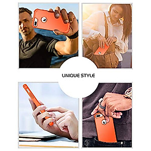BENTOBEN Case for iPhone 8 Plus, iPhone 7 Plus Case, 3 in 1 Hybrid Hard Plastic Soft Rubber Heavy Duty Rugged Bumper Shockproof Full-Body Protective Phone Cover for iPhone 8 Plus/7 Plus, Coral Orange