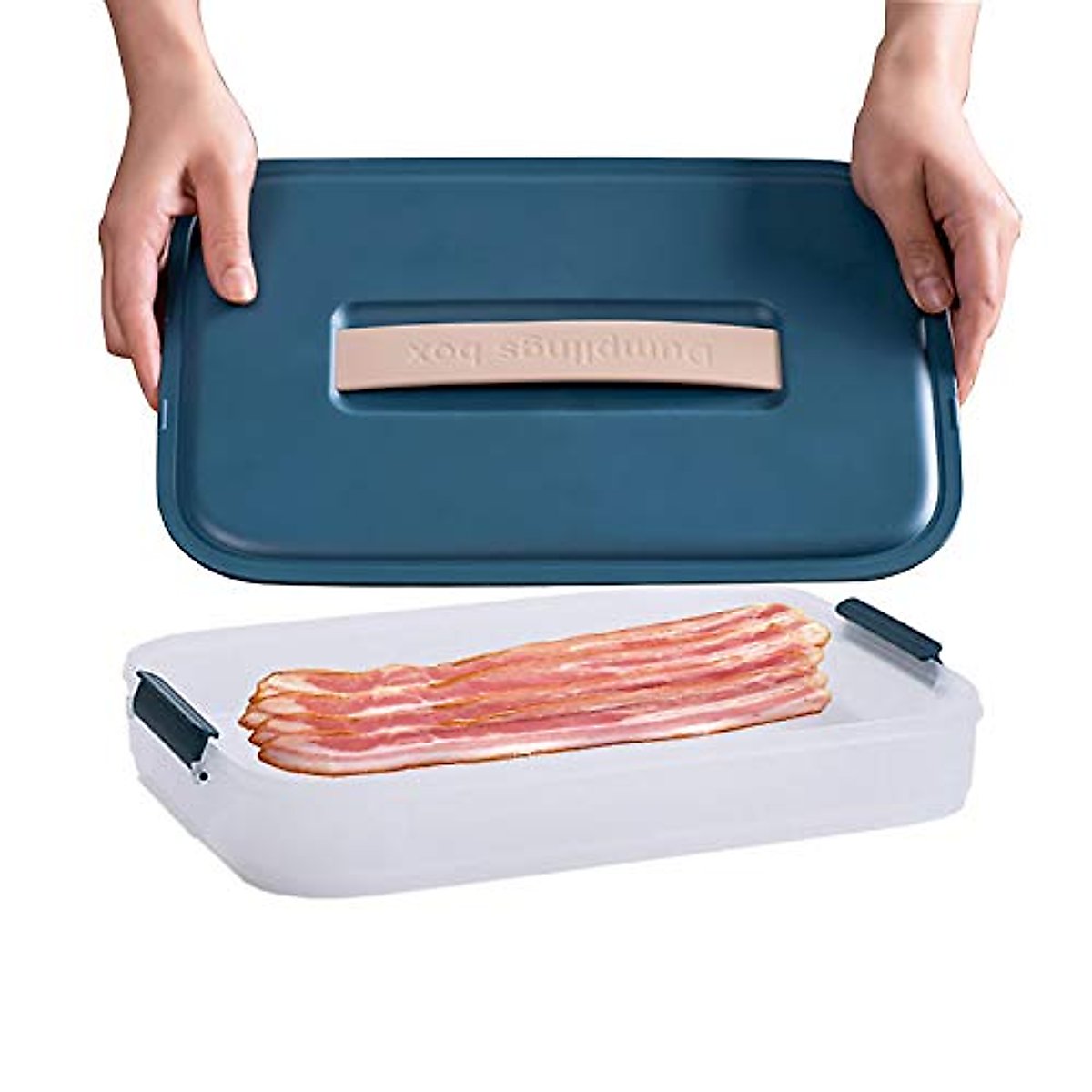 WonLiq Bacon Storage Containers with lids airtight Bacon Cold Cuts Deli Meat Saver Food Storage Container for Refrigerators,Freezer