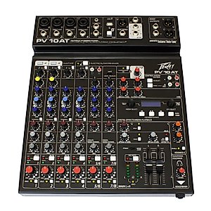Peavey PV 10 AT 10 Channel Compact Mixer with Bluetooth and Antares Auto-Tune