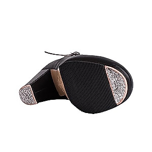 Miguelito 1680 Women's Flamenco Dance Shoes with Nails, Sevilla, Leather, 2.5" Heel, 5 US, 23 MX, Black