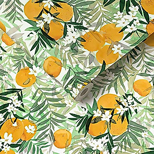 Jeweluck Floral Wallpaper Peel and Stick Wallpaper Green Contact Paper 17.7inchx118.1inch Leaf Wallpaper Lemon Self Adhesive Wallpaper Removable Wallpaper Peel and Stick Contact Paper for Kitchen