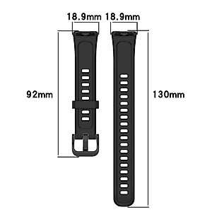 E ECSEM Bands Compatible with Huawei Band 10/9/8 Smartwatch Replacement Silicone Adjustable Bracelet Accessory Strap for Huawei Band 10/9/8 Wristbands W/Metal Buckle