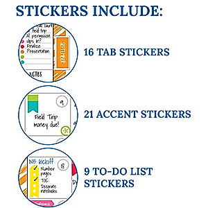 Schoolgirl Style Hello Sunshine Teacher Planner, 8" x 11" Undated Teacher Planner With Planner Stickers, Rainbow Teacher Planners and Lesson Planner for Classroom Organization and Rainbow Décor