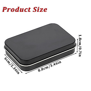 ZEYIYER Small Metal Box with Lids, 3.5" X 2.4" Portable Storage Organizer Box Small Empty Tins, Candy Tins Small Containers for Halloween Candy Key Earrings Jewelry Drawing Pin Screw(Black)
