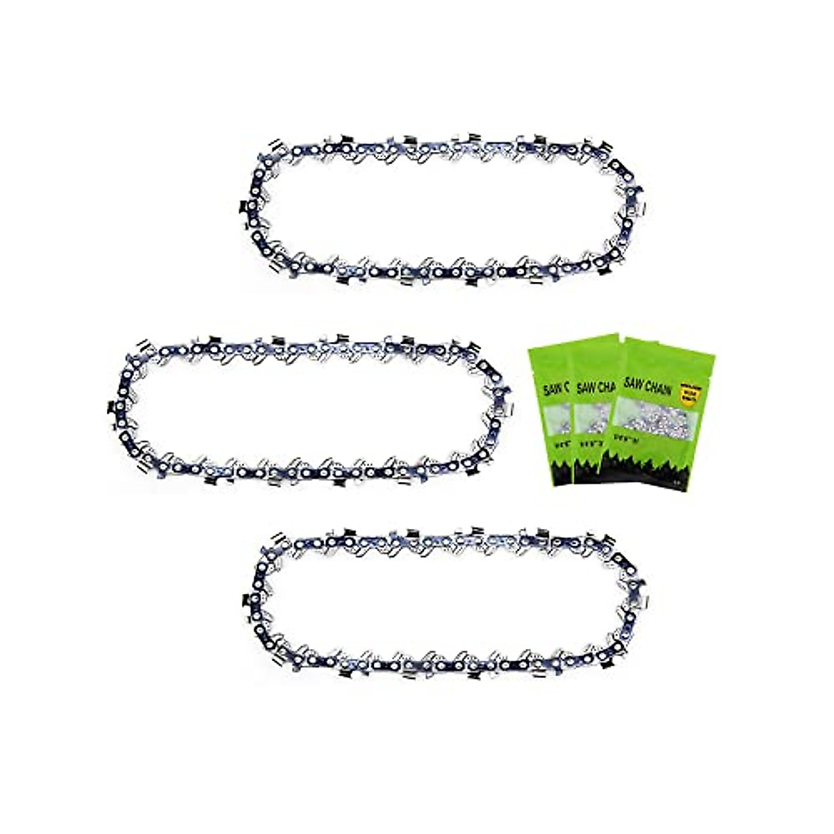 6 Inch Mini Chainsaw Chain , Replacement Cordless Battery Powered Electric Portable Chainsaw Chain , Guide Saw Chain for All 6-inch Mini Chainsaws for Wood Branch Pruning Trimming Cutting (3 Pcs)