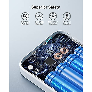 Baseus Magnetic Power Bank Battery Pack 6000mAh Wireless Portable Charger PD 20W with USB-C Cable, for MagSafe, for iPhone 14/13/12 Series, White