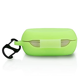 LEFXMOPHY Case Cover Compatible with Jabra Elite 7 Pro Green Silicone Protective Protector Skin Glow in Dark with Clip