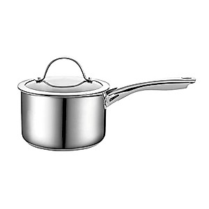 Cooks Standard Classic Stainless Steel SaucePan/Sauce Pan 2-QT with Glass Lid