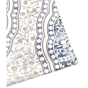 DriftAway Adrianne Thermal and Room Darkening Kitchen Tier Window Treatment Set of 2 Each 30 Inch by 24 Inch Plus 2 Inch Header Beige and Gray