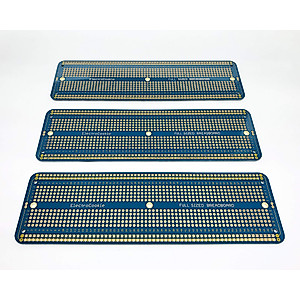 ElectroCookie Solderable Breadboard Large PCB Board for Electronics Projects Compatible for DIY Arduino Soldering Projects, Gold-Plated (3 Pack, Blue)