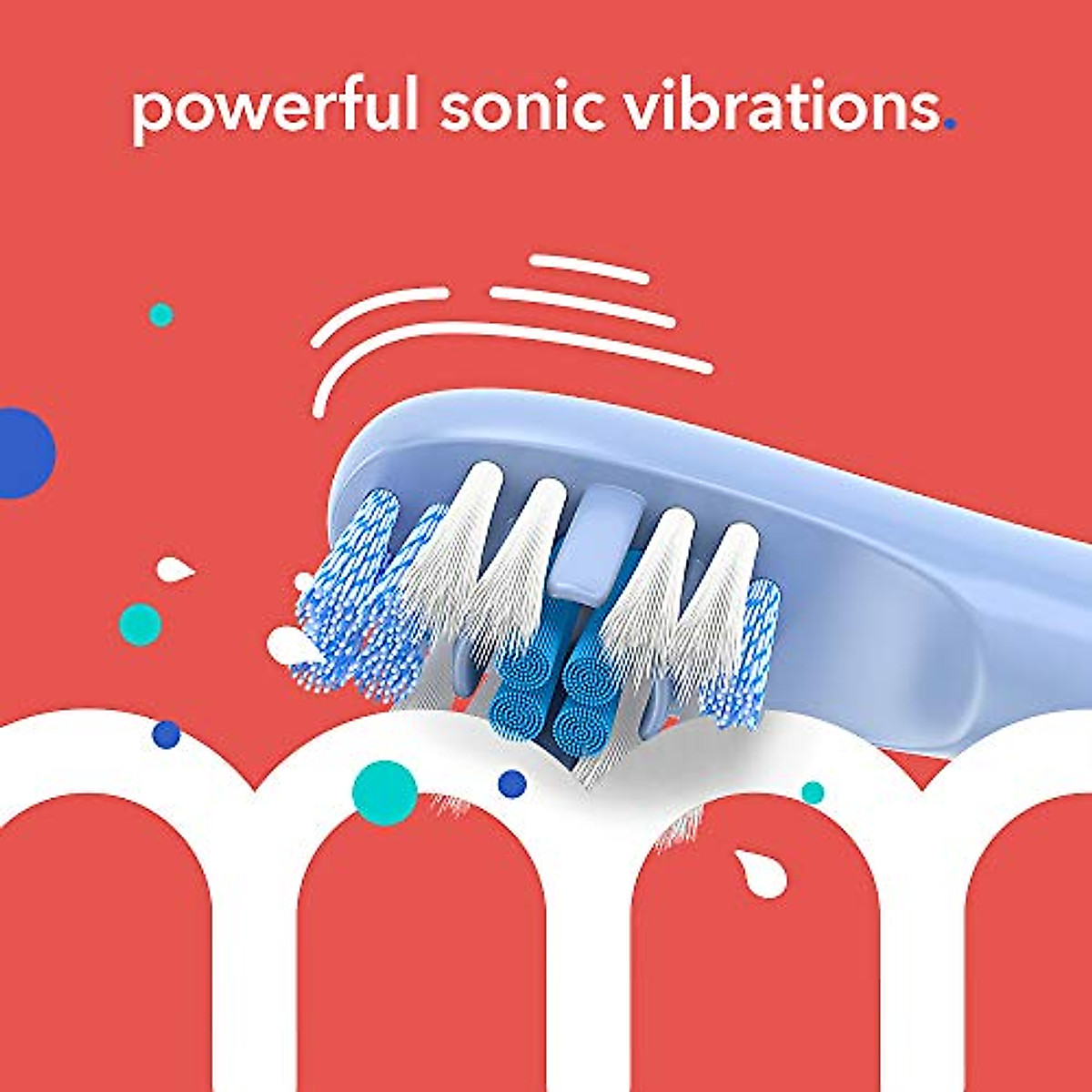 hum by Colgate Smart Battery Toothbrush Kit, Sonic Toothbrush Handle with 2 Refill Heads and Travel Case, Blue, Amazon exclusive