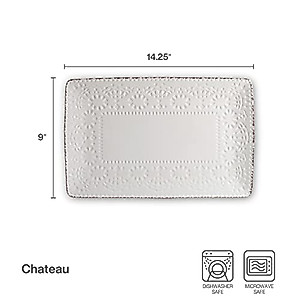 Pfaltzgraff Chateau Serve Platter, 14.25 Inch, Blue and White,Cream