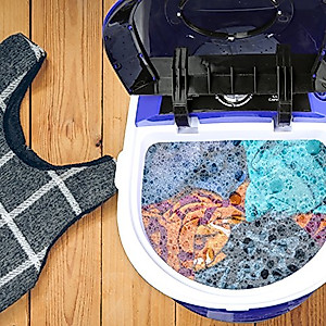 Pyle Upgraded Version Portable Washer - Top Loader Portable Laundry, Mini Washing Machine, Quiet Washer, Rotary Controller, 110V - For Compact Laundry, 4.5 Lbs. Capacity, Translucent Tubs - PUCWM11