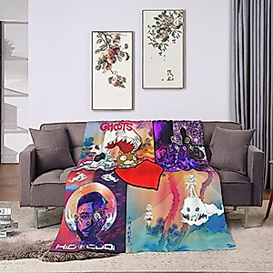 Flannel Fleece Throw Blanket Couch Blanket 60"x50" ,3D Printing Soft Lightweight Durable Cartoon Home Decoration Warm Plush Blanket Kid Custom cudi Blanket for Sofa