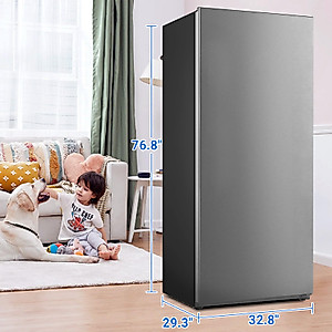 Smad 21 Cubic Feet Stand Up Freezer, Convertible Freezer/Refrigerator with LED Light, Stainless Steel Frost Free Upright Freezer with Left Open Door for Kitchen, Home,Garage