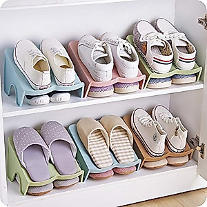 LKH 10 Piece Set Shoe Slots, Shoe Slots Organizer, Closet Shoe Organizer, Shoe Stacker - 4 Colors Optional (Color : Pink)