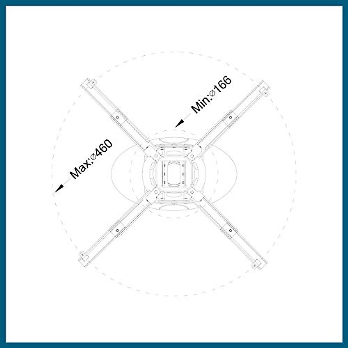 QualGear Pro-AV QG-KIT-CA-3IN-W Projector Mount Kit Accessory Single Joist Ceiling Adapter, 3" 1.5", White