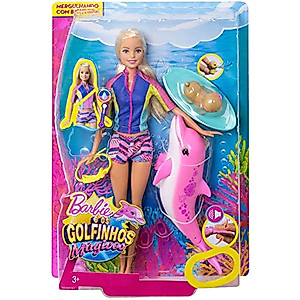 Barbie Doll with Color-Change Top, Puppy Squirt Toy and Dolphin with Sounds