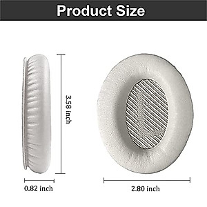 QC35 Replacement Ear Pads Ear Cushion Compatible with Bose Quiet Comfort 35 (QC35) and QuietComfort 35 II (QC35 II) Headphones (Silver)
